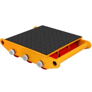 GCCSJ 15T Machinery Skate Dolly, 33000lbs Machinery Moving Skate Machinery Mover Skate with Non-Slip Belt and 9 PU Rollers, Dolly Machinery Skate for Industrial Moving Equipment