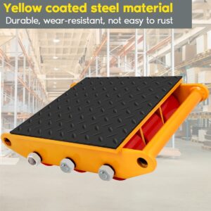 GCCSJ 15T Machinery Skate Dolly, 33000lbs Machinery Moving Skate Machinery Mover Skate with Non-Slip Belt and 9 PU Rollers, Dolly Machinery Skate for Industrial Moving Equipment