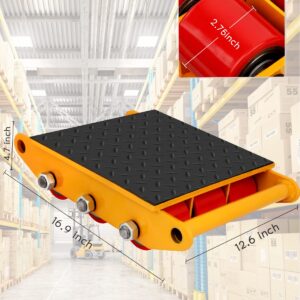 GCCSJ 15T Machinery Skate Dolly, 33000lbs Machinery Moving Skate Machinery Mover Skate with Non-Slip Belt and 9 PU Rollers, Dolly Machinery Skate for Industrial Moving Equipment