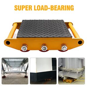 15T Heavy Duty Machine Dolly Machinery Skate Dolly 33000lbs Machinery Moving Skate 360° Rotation Cap with 9 PU Rollers for Heavy Duty Industrial Moving Equipment