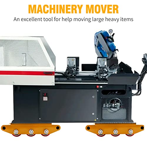 15T Heavy Duty Machine Dolly Machinery Skate Dolly 33000lbs Machinery Moving Skate 360° Rotation Cap with 9 PU Rollers for Heavy Duty Industrial Moving Equipment