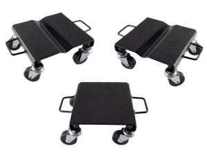 vct pro #01131 3pc 1500lb capacity heavy duty v-slide anti-slip rubber pads snowmobile dolly set