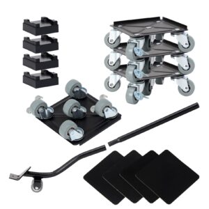 wepump heavy duty furniture lifter set - furniture dolly 5 moving wheels, 1200 lbs capacity 360° rotation wheels and double bearing roller for mute smooth operation, suitable for sofa, cabinet, etc