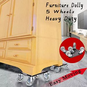 Locci Furniture Dolly, Furniture Movers with 5 Wheels, Furniture Lift Mover Tool Set with 360° Rotation Wheels, 1600 Lbs Capacity, for Moving Heavy Furniture, Refrigerator, Sofa, Cabinet