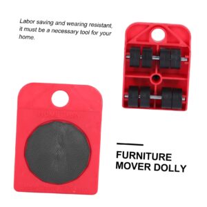 Housoutil Furniture Move Roller Tools 6 Pcs Plastic Wheel Home Appliances Moving Tools Furniture Moving Dolly