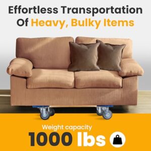 HaulPro Heavy Duty Furniture Dolly Fully Assembled with Four Wheels- 30" x 18"- 900 pound Capacity for Easy Moving and Transport