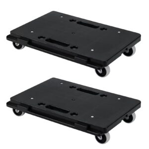 okkocoin furniture dolly, moving dolly furniture mover 4 wheels heavy duty small flat dolly cart portable dollies with wheels 2 pack,16.3 x 11.4 inch 500 lbs capacity each count, black