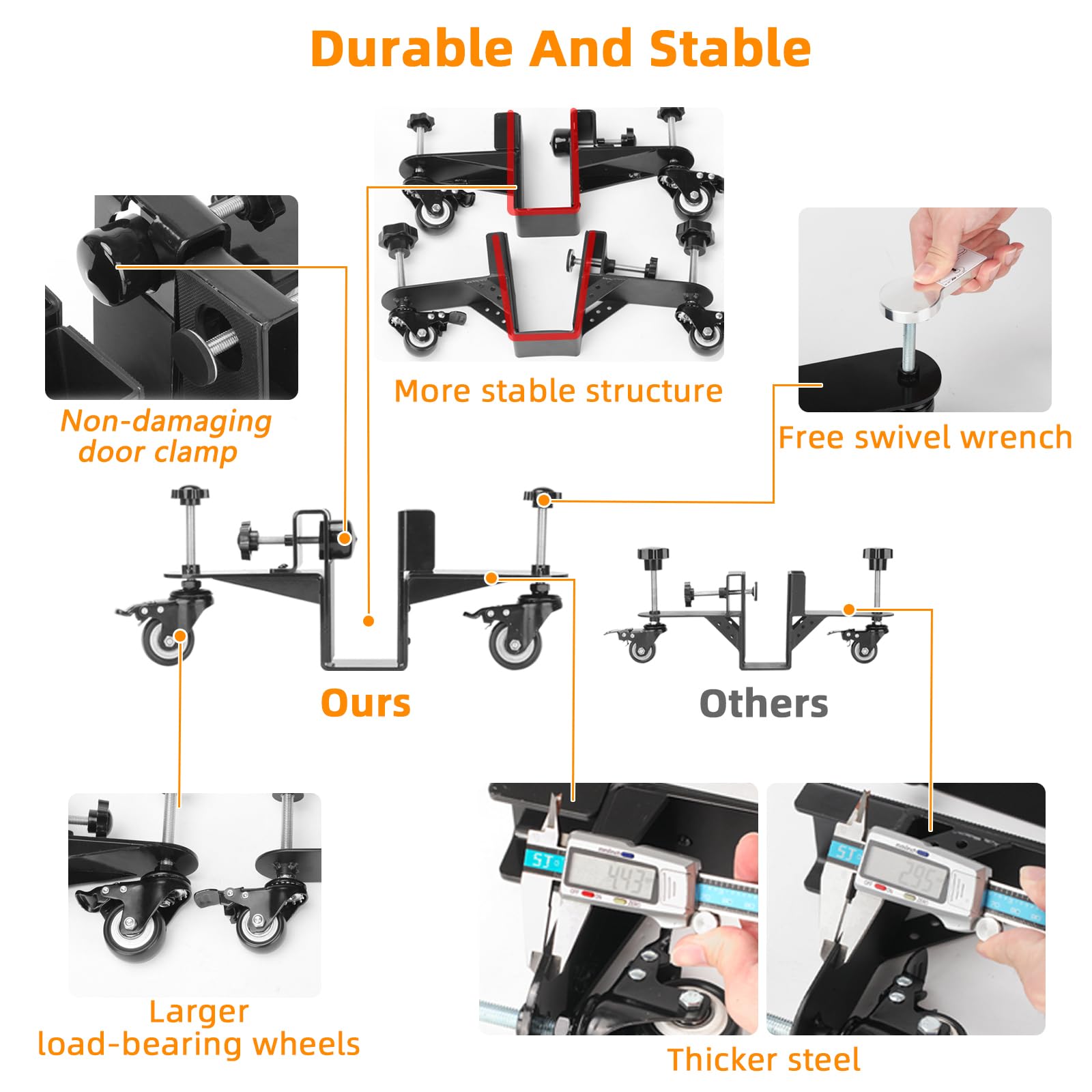 2 Pcs -Door Installation Tool Kit - Heavy-Duty Door Dolly and Door Lifter,Installation Tool for Doors 0.8 to 2.3 Inches Thick and 800 Lbs - Maximize Installation Efficiency