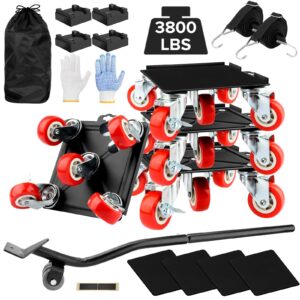 furniture dolly with 5 wheels&furniture lifter set,heavy duty moving dolly with 3800lbs capacity,furniture movers 360° rotatable rubber wheels for moving heavy furniture,refrigerator,sofa,cabinet.