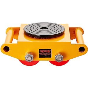 VEVOR Machinery Skate Dolly, 13,200 LBS/6T Industrial Machinery Mover, Heavy Duty Carbon Steel Machinery Moving Skate with 4 PU Wheels and 360° Rotation Non-Slip Cap for Warehouse, Workshop, Factory