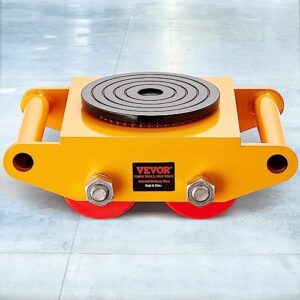 VEVOR Machinery Skate Dolly, 13,200 LBS/6T Industrial Machinery Mover, Heavy Duty Carbon Steel Machinery Moving Skate with 4 PU Wheels and 360° Rotation Non-Slip Cap for Warehouse, Workshop, Factory