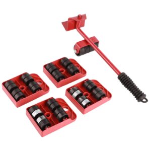 5pcs furniture lifter mover with universal wheel dolly, 200kg bearing for sofa table cabinet, simple moving, sturdy structure