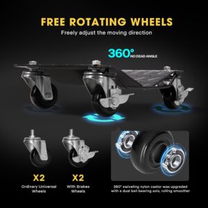 VIVOHOME Wheel Dolly Car Stakes 2 Pack Heavy Duty Car Tire Dolly 3000 lbs Moving, Black