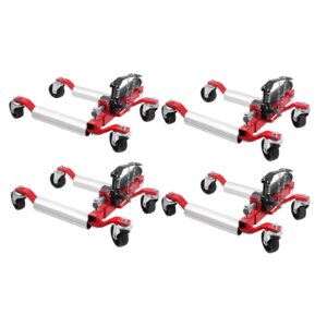 4 pack hydraulic car wheel dolly jack 1500lbs heavy duty rollers with foot pedal for tire auto repair moving