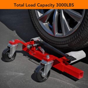 4 Pack Hydraulic Car Wheel Dolly Jack 1500LBS Heavy Duty Rollers with Foot Pedal for Tire Auto Repair Moving