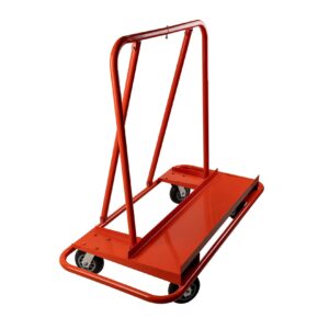 hymula heavy duty drywall cart sheet cart 3000 lbs load with 4 swivel wheels for handling wall panel, sheetrock, wood panel, rolling dolly for garage, home, warehouse, orange