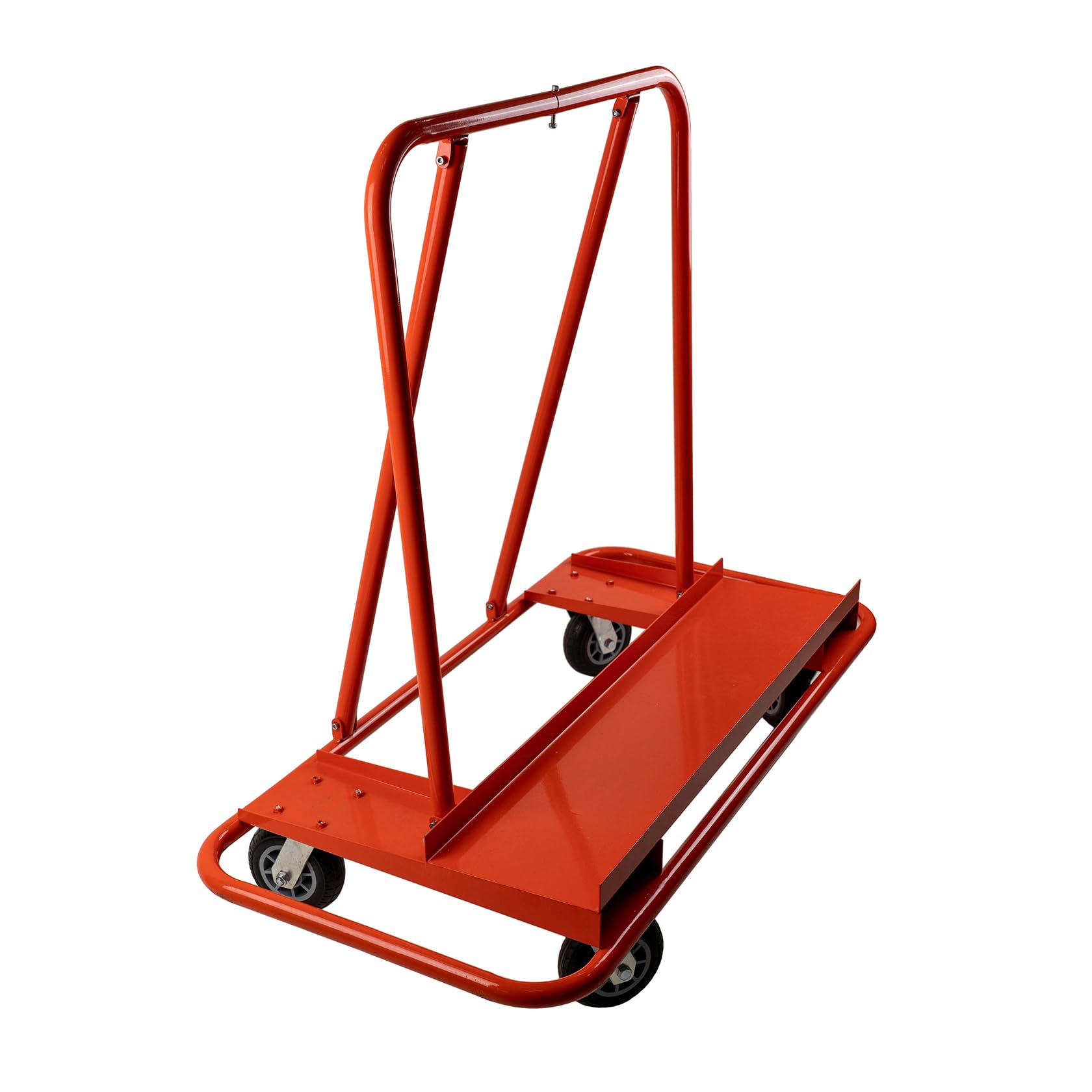 Hymula Heavy Duty Drywall Cart Sheet Cart 3000 lbs Load with 4 Swivel Wheels for Handling Wall Panel, Sheetrock, Wood Panel, Rolling Dolly for Garage, Home, Warehouse, Orange