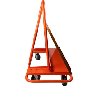 Hymula Heavy Duty Drywall Cart Sheet Cart 3000 lbs Load with 4 Swivel Wheels for Handling Wall Panel, Sheetrock, Wood Panel, Rolling Dolly for Garage, Home, Warehouse, Orange