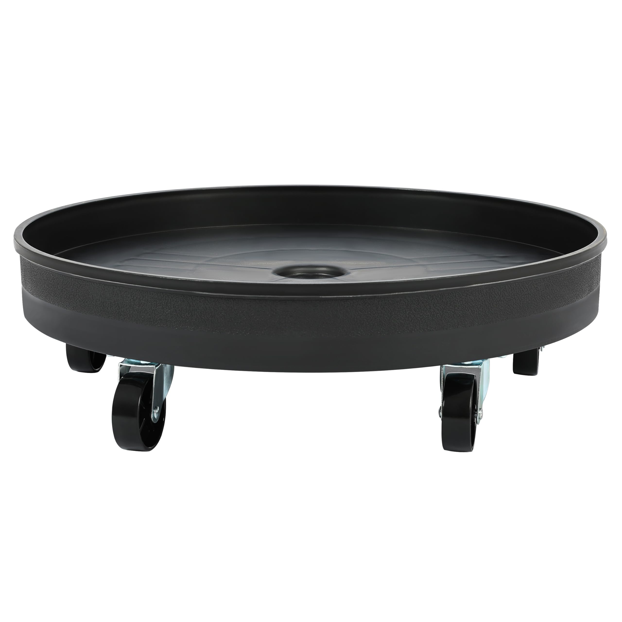 HECASA Universal Drum Dolly for 55 Gallon Round Container, 500 lbs Heavy Duty Plastic Drum Cart Barrel Cart Barrel Dolly Water Drums Trash Can Dolly with 5 Swivel Wheels for Transport Black