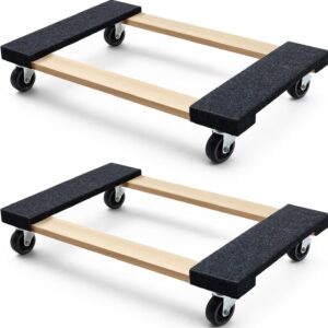 simpli-magic 79545 30 in. x 18 in. hardwood furniture moving wooden dolly swivel casters mover dollies 2,000 lbs. capacity, two pack