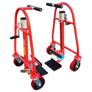 manual furniture and crate mover (set of 2) with pu swivel casters - safe and easy lifting -1320 lbs capacity, machinery mover pake handling tools brand (pu on steel caster)