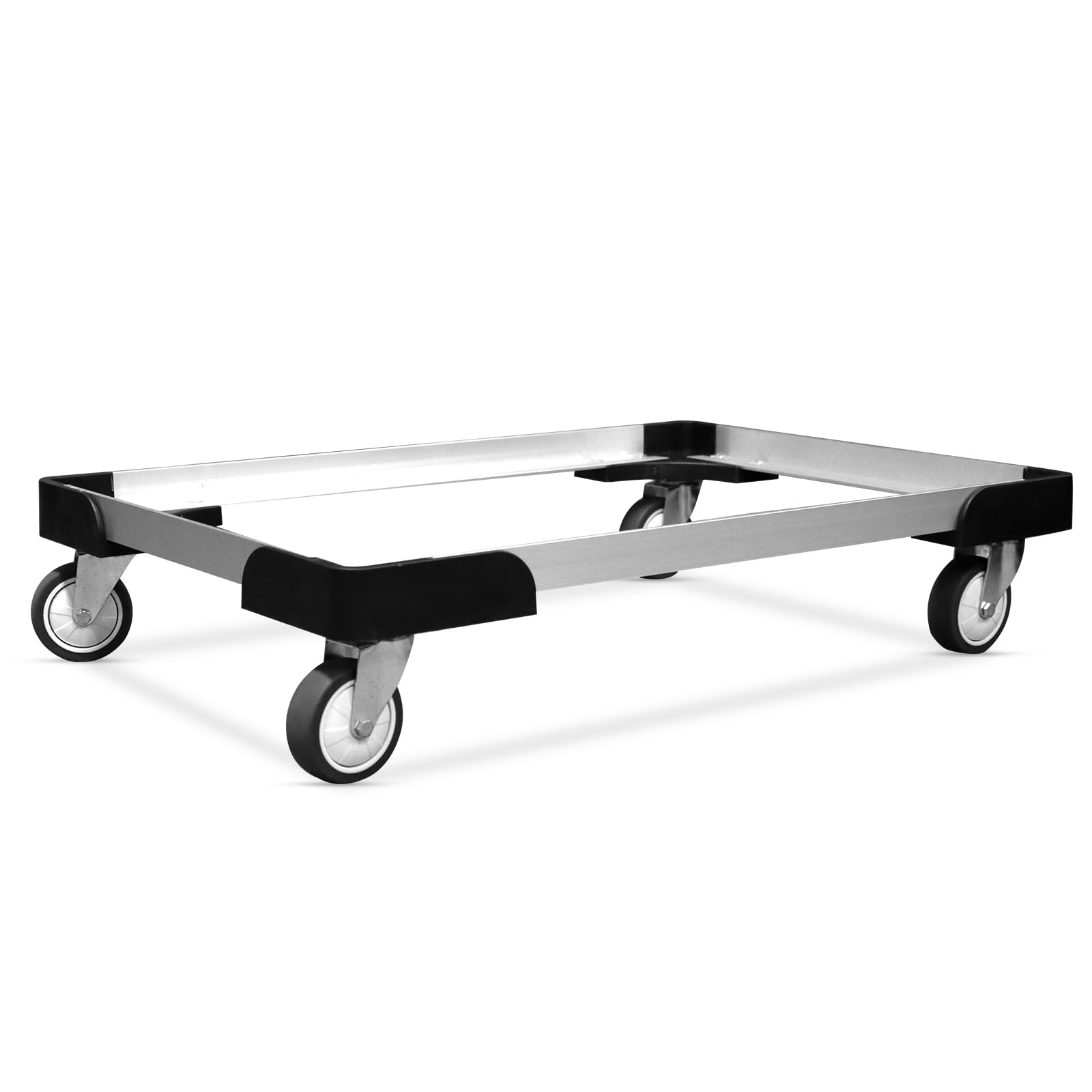 32qt Food Pan Carriers Aluminum Dolly with 2 Locking Wheels (25.59×17.71×2.8 inches)