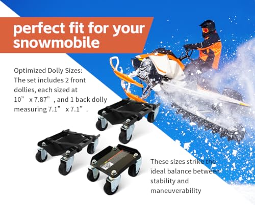 MaxxHaul 50859 Snowmobile Moving Dolly Set, 1500lbs Load Capacity V-Slide Anti-Slip Rubber Pads Straps Firmly Attaching on Skis