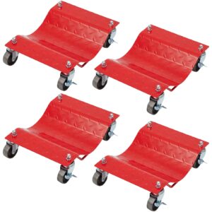 car dolly,heavy duty 4 pack tire skates,wheel dolly vehicle tire skates with 4000 lbs,moving a car easy,360 degree rotatable wheel