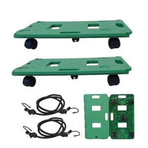 hbfbdrct furniture spliceable movers dolly, securely holds 220 lbs, moving dolly cart for heavy furniture, piano, couches, fridges, boxes, 5 wheels dolly rolls, no assembly required (green dolly)