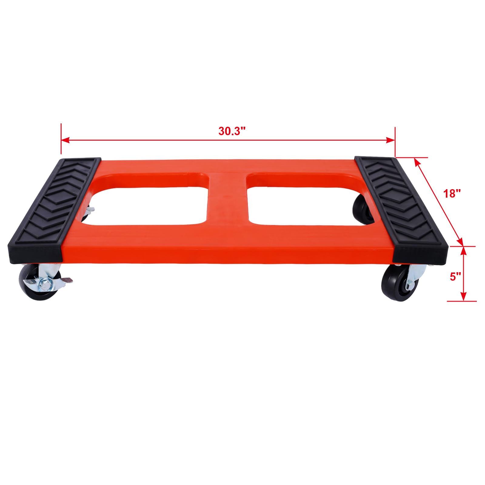 Furniture Mover Dolly with Non-marking Diamond-tread Rubber Pads 1200Lbs Capacity Nonporous Surface Multifunctional Service Cart Moving Dolly with 4 Wheels For Furniture Appliance Refrigerator Cabinet