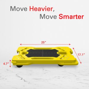 Connectable Moving Dolly | 330 lbs Capacity per Dolly - BV Certified| Anti-Slip Surface | Made of Heavy-Duty Polypropylene & Thermoplastic | Non-Marking 3” Swivel Casters | 25’’ x 17.1’’ x4.7’’