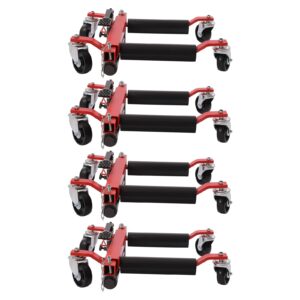 BEYANEE 1500LBS Heavy Duty Car Wheel Dolly, Set of 4 Car Dolly,with 360 Degree Wheels Capacity Auto Vehicle Moving Dolly for Vehicle Storage Furniture Mover Trailer, 25" x 22"(Red)