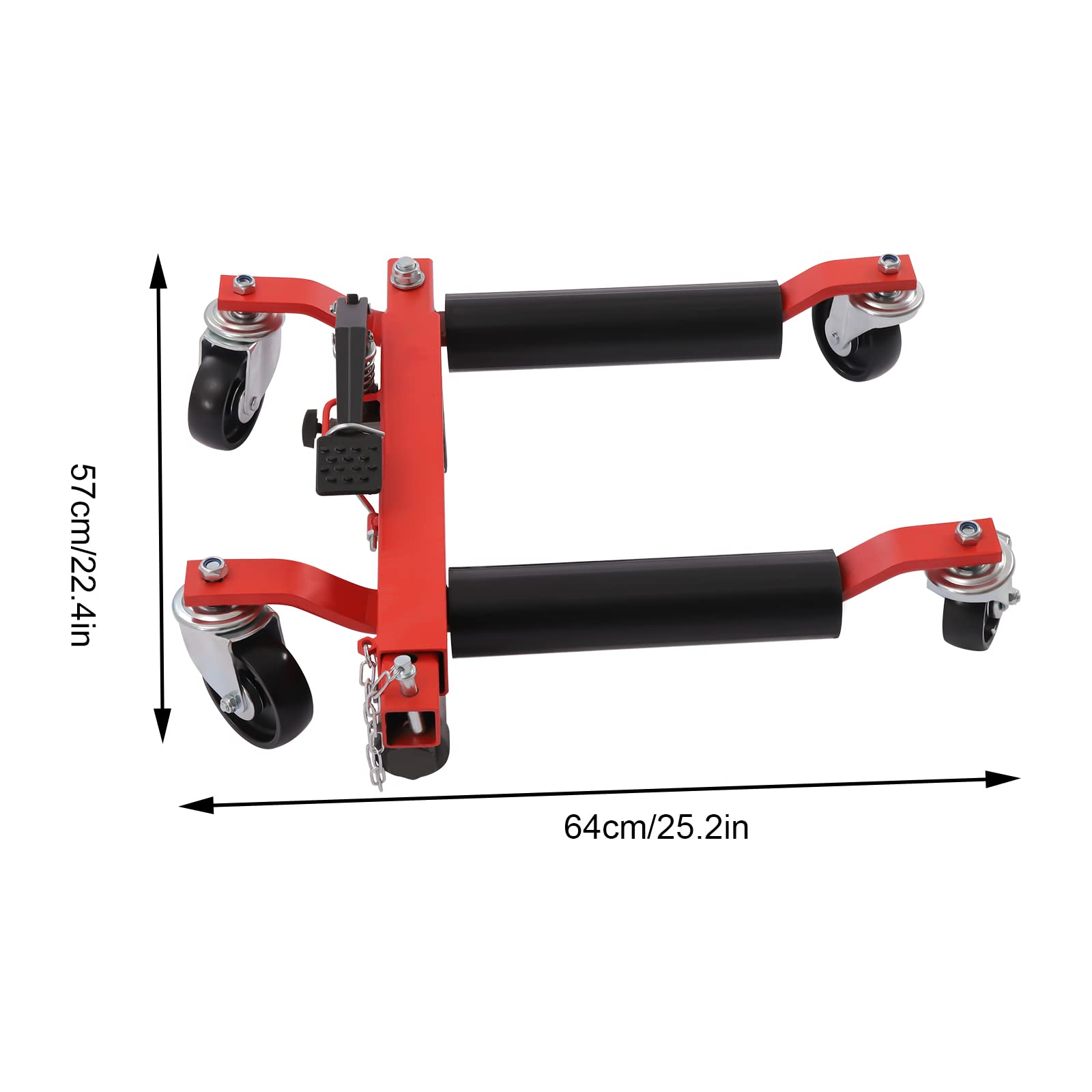 BEYANEE 1500LBS Heavy Duty Car Wheel Dolly, Set of 4 Car Dolly,with 360 Degree Wheels Capacity Auto Vehicle Moving Dolly for Vehicle Storage Furniture Mover Trailer, 25" x 22"(Red)