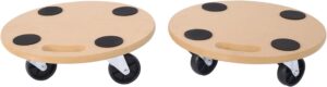 furniture moving dolly, heavy duty wood rolling mover with wheels for piano couch fridge heavy items, securely holds 500 lbs (2pcs 15" round platform)