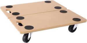 furniture moving dolly, heavy duty wood rolling mover with wheels for piano couch fridge heavy items, securely holds 500 lbs (2pcs 22.8" x11.2" platform)