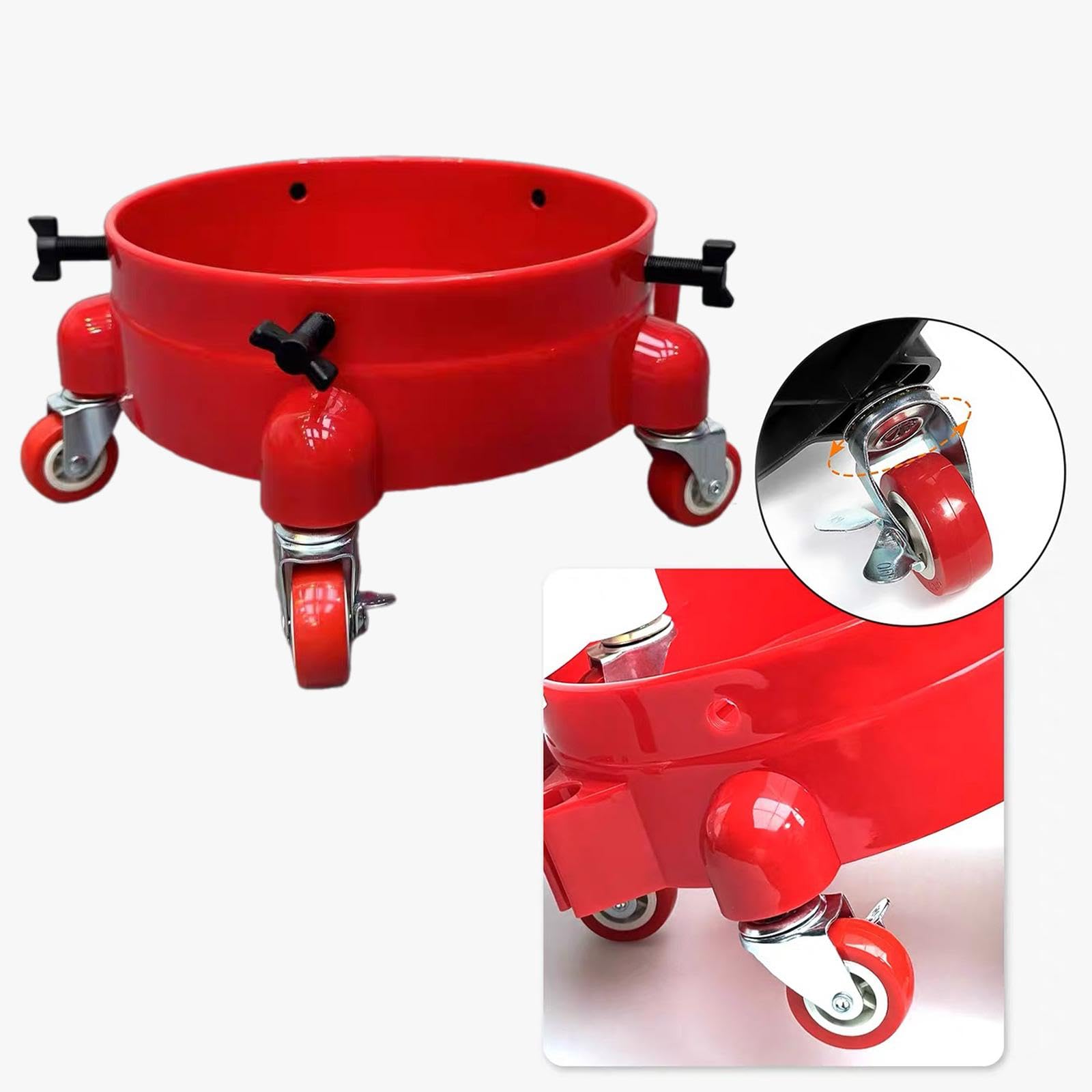 Okiyakusama Car Wash Bucket Dolly Rolling Bucket Dolly Portable Detailing Tool Heavy Duty Auto Accessories for Car Washing