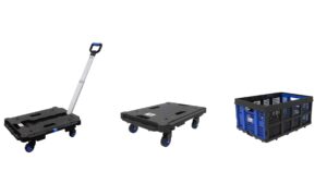 leadallway multiple carts assembly feasible folding hand truck dolly carts and 50l basket set