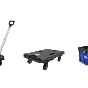 LEADALLWAY Multiple Carts Assembly Feasible Folding Hand Truck Dolly Carts and 50L Basket Set