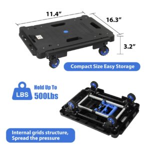 LEADALLWAY Multiple Carts Assembly Feasible Folding Hand Truck Dolly Carts and 50L Basket Set