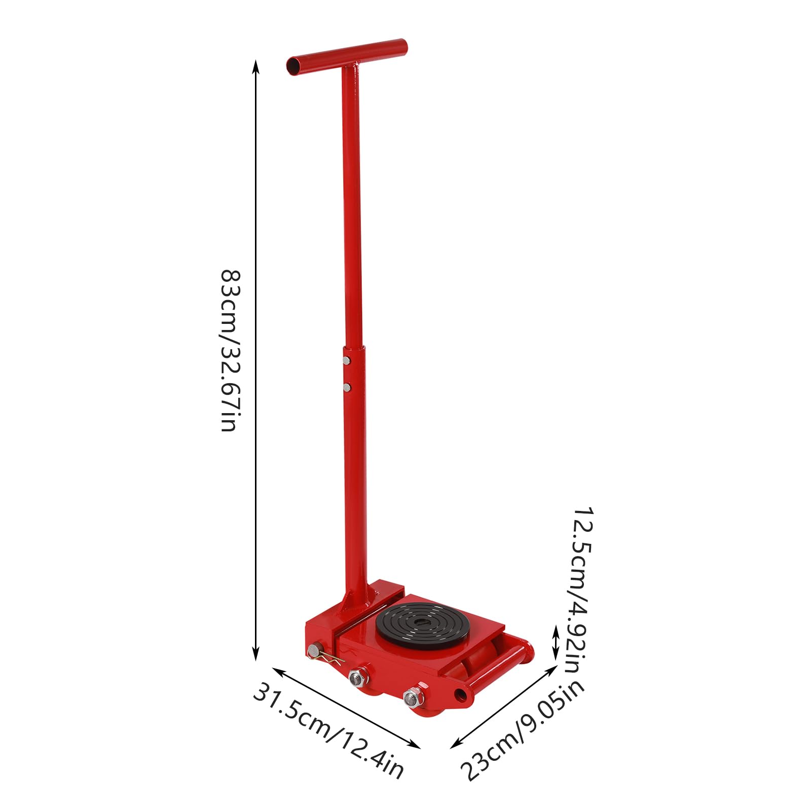 4-Piece Industrial Machinery Dolly, 13200 lb. 6T Mechanical Skid, Mechanical Handling Skid, Cargo Cart with 360° Swivel Lid and 4 Rollers, Heavy Duty Industrial Handling Equipment, Red