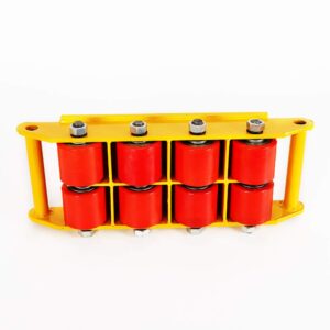 Kathring Machinery Skate Dolly,12t Industrial Machinery Mover Machinery Moving Skate with 8 PU Wheels and 360° Rotation Non-slip Cap for Warehouse, Workshop, Factory,Yellow