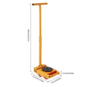 Hanmorfarbi 4pcs Machinery Mover, 6T Machinery Skate Dolly, 13200lbs Machinery Moving Skate, Heavy Duty Carbon Steel Machinery Moving Skate & 4 Carbon Steel Wheels, 360° Rotation Non-Slip Cap