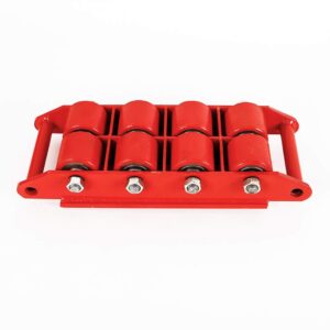 Knwigoe Machine Skate 12T Machine Dolly Skate Roller Heavy Duty Machinery Skate Dolly Cargo Mover Industrial Machinery Equipment with 360°Rotation Cap for Industrial Warehouse Factory Moving (Red)