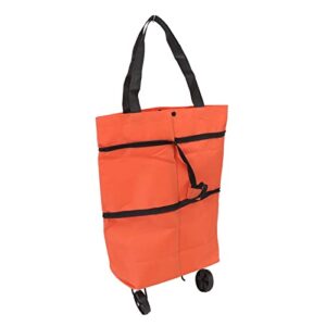 trolley bag, foldable shopping cart with wheels, large capacity design oxford cloth for camping (- #12)