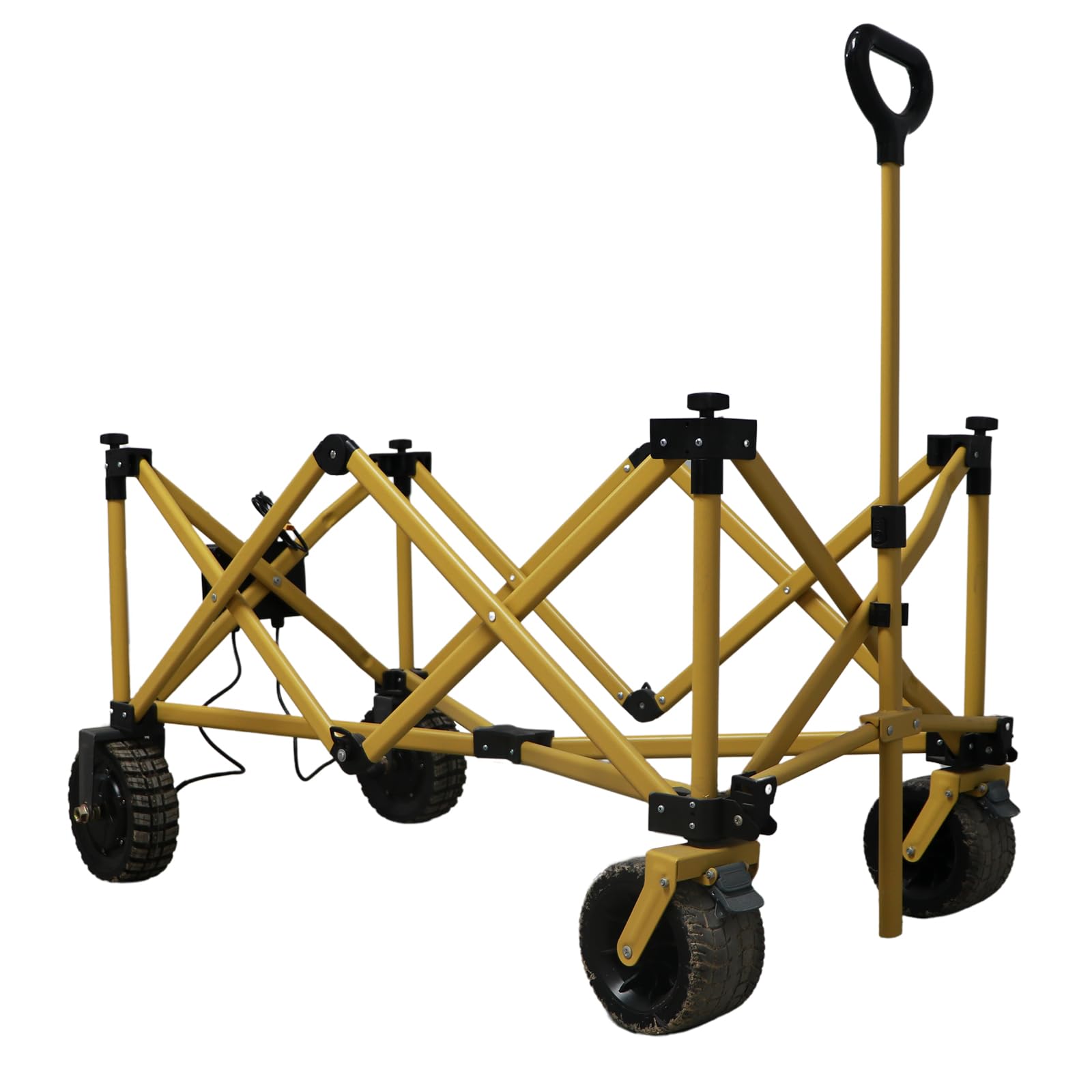 Enjoygarden Powered Wheel Barrows 5.7 Cubic Ft Utility Wagon, 440lbs Load, All-Terrain 10in Wheels, Yellow