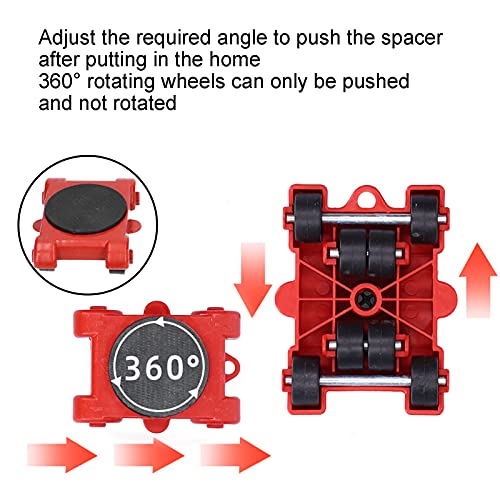 MUNEFE Furniture Lifter Mover Tool, Heavy Duty Handlin Tool Base, Heiht Mover Tools with 4 Sliders for Heavy Furniture