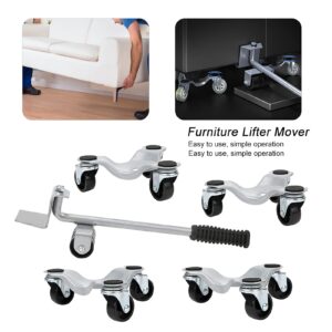 Furniture Dolly Movers with Lifter, 3 Wheel Dolly Furniture Transport Set 4 Moving Plate and Lifter, 3 Wheels Small Flat Dolly, 400KG 881.8 lb Capacity, 4 Pack