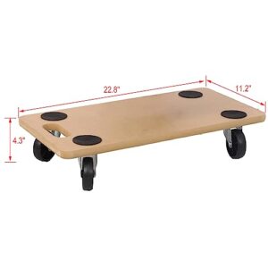 Ataucjin Furniture Moving Dolly, Heavy Duty Wood Rolling Mover with Wheels for Piano Couch Fridge Heavy Items, Securely Holds 500 Lbs (4pcs 22.8" x11.2" Platform)