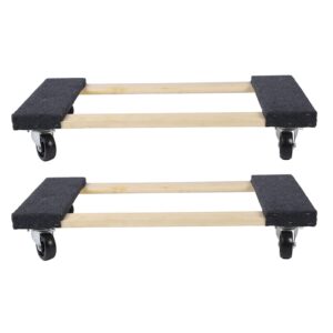 2 set furniture dolly versatile rugged rustproof carpeted top hardwood moving dolly for transporting appliances goods