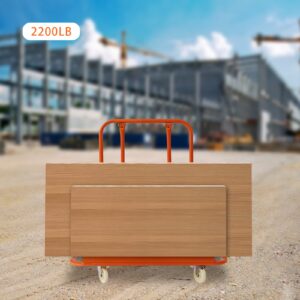 JooWing Drywall Cart, Drywall Sheet Carts with 2200 LBS Load Capacity, Heavy Duty Plasterboard Trolley w/Four Wheels, Service Dolly for Handling Sheetrock Sheet Panel Trolley Plate Panel Truck